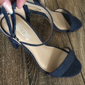 Brash | Shoes | Brash Denim Style Block Heel Sandals | Poshmark
